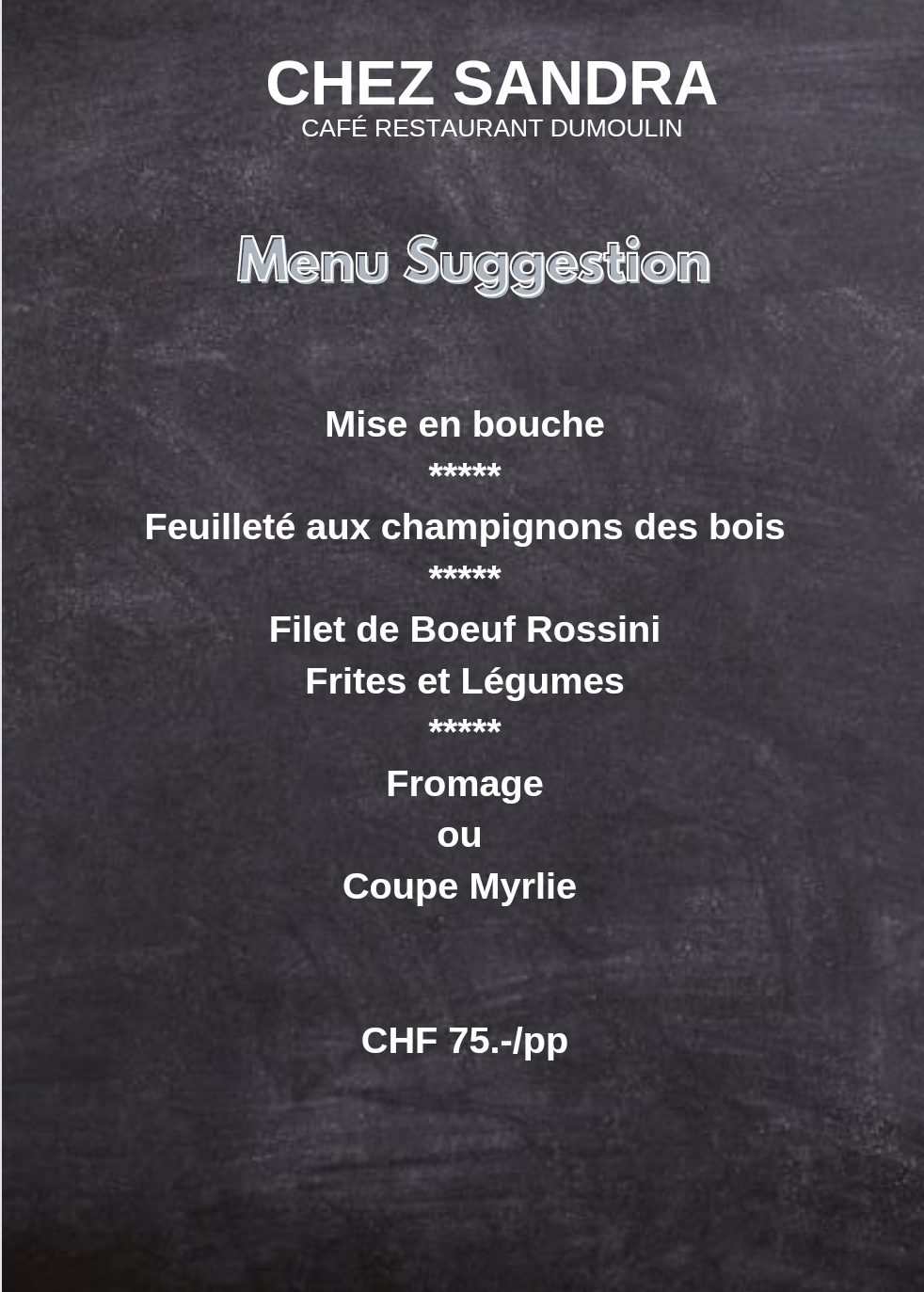 Menu – Chez Sandra